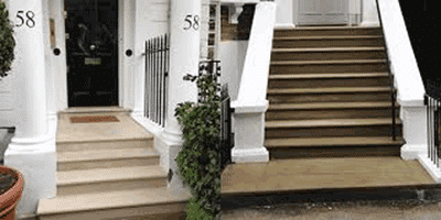 Traditional London Stone Front Entrance Steps - Portland Stone Steps